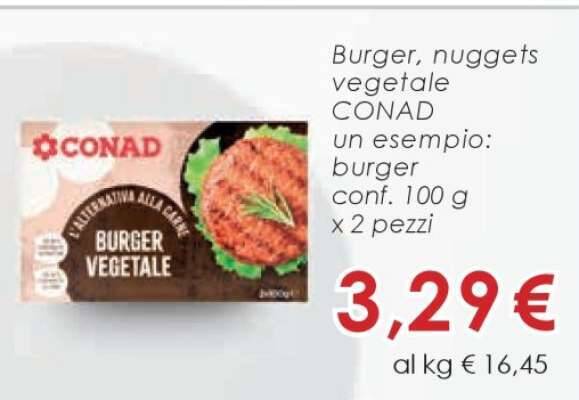 Burger offerta e prezzo Conad - feb 2026