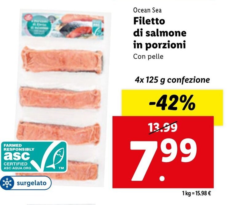 Offerta Ocean Sea Filetto di salmone in porzioni 4x 125g nel volantino ...
