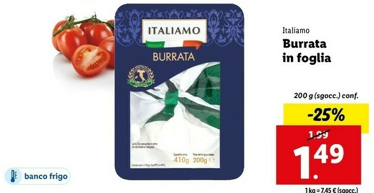 Offerta Burrata 200 g(ml) nel volantino di Lidl