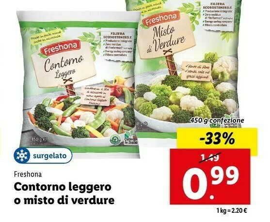 Offerta Freshona - misto di verdure 450 g(ml) nel volantino di Lidl