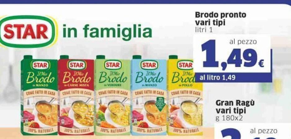 Star Brodo pronto vari tipi litri 1 offerta di Sigma