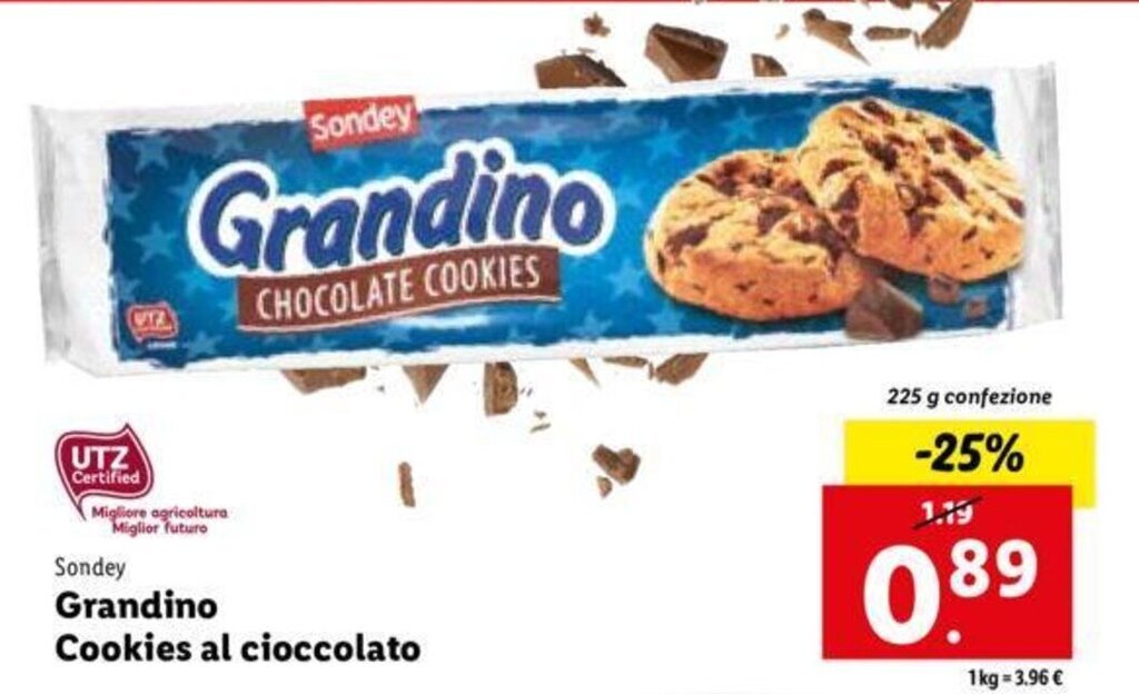 Sondey Grandino Cookies al cioccolato 225 g offerta di Lidl