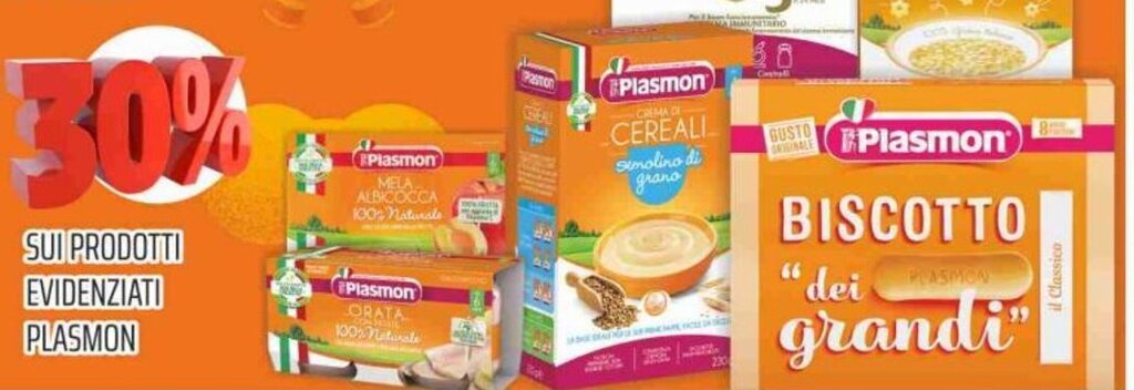 Offerta Plasmon Sui Prodotti Evidenziati nel volantino di Coop