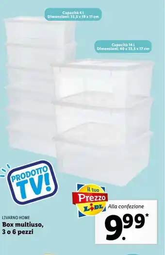 Offerta Livarno Home Box multiuso 3 o 6 pezzi nel volantino di Lidl