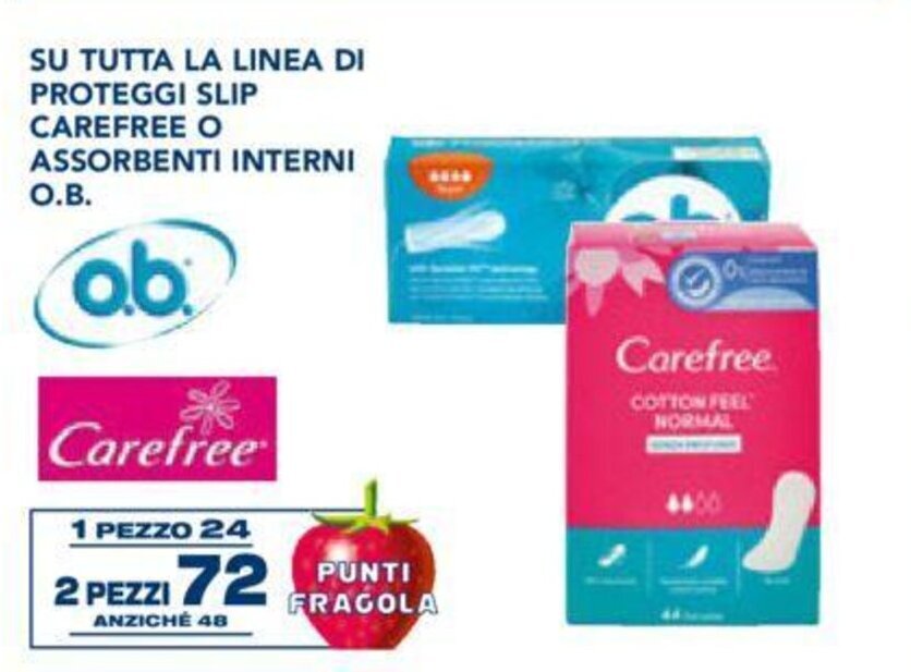 Offerta Carefree o Assorbenti Interni O.b. Su Tutta La Linea di ...