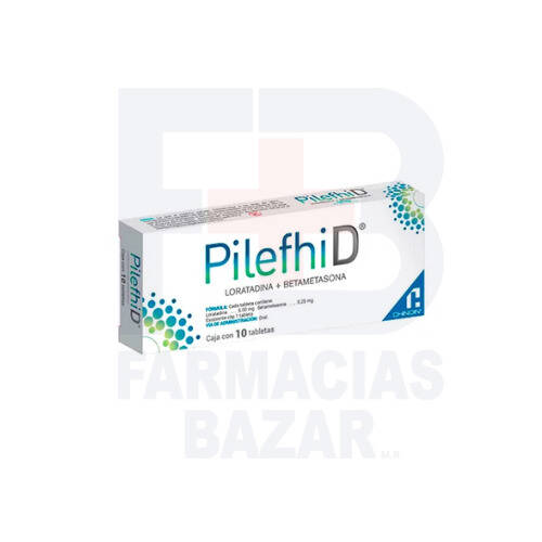 Pilefhid 5mg/0.25mg 10 tabletas oferta en Farmacias Bazar
