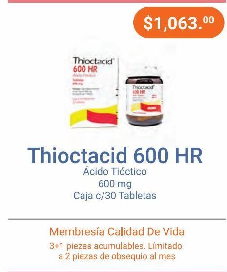 Thioctacid 600 HR 600 Mg, 30, 48% OFF