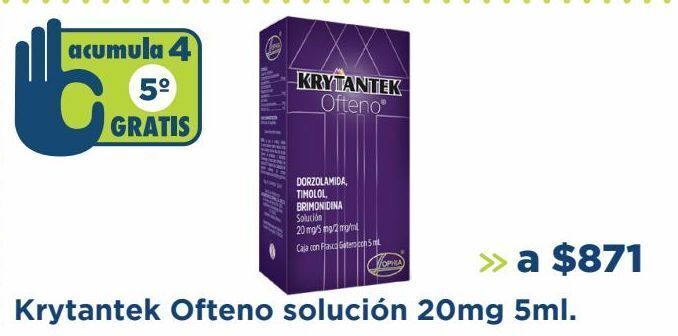 Krytantek Ofteno 20mg/5mg/2mg/ml, 5ml Solución, 59% OFF