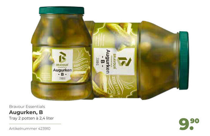 Bravour Essentials Augurken, B 2,4 liter aanbieding bij Bidfood