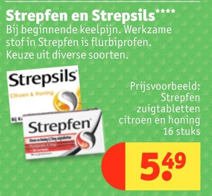 Strepfen en Strepsils aanbieding bij Kruidvat