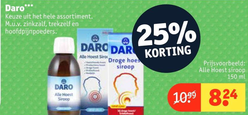 Daro 150ml aanbieding bij Kruidvat