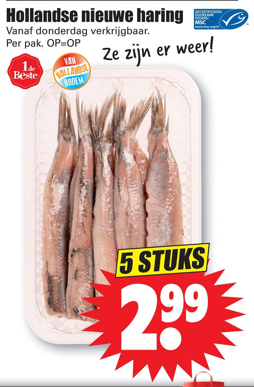 Hollandse nieuwe haring aanbieding bij Dirk