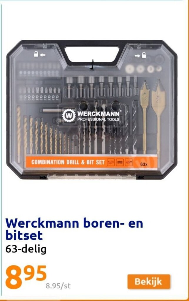 Werckmann boren- en bitset 63-delig aanbieding bij Action