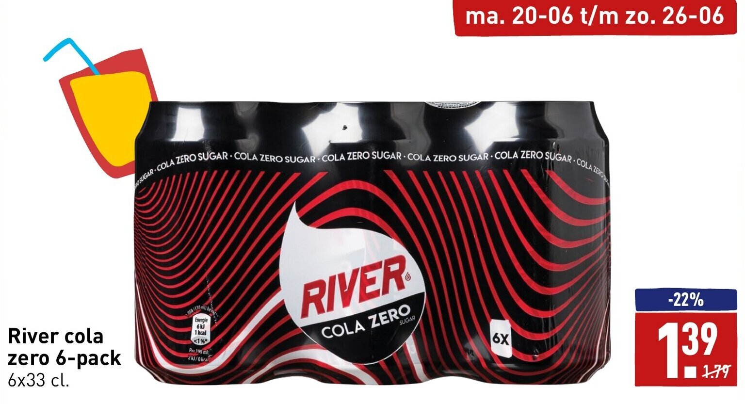 River cola zero 6-pack 6x33 cl aanbieding bij ALDI