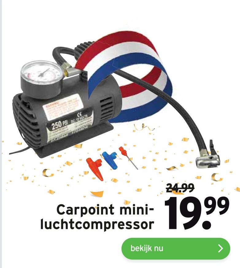 Carpoint mini- luchtcompressor aanbieding bij GAMMA