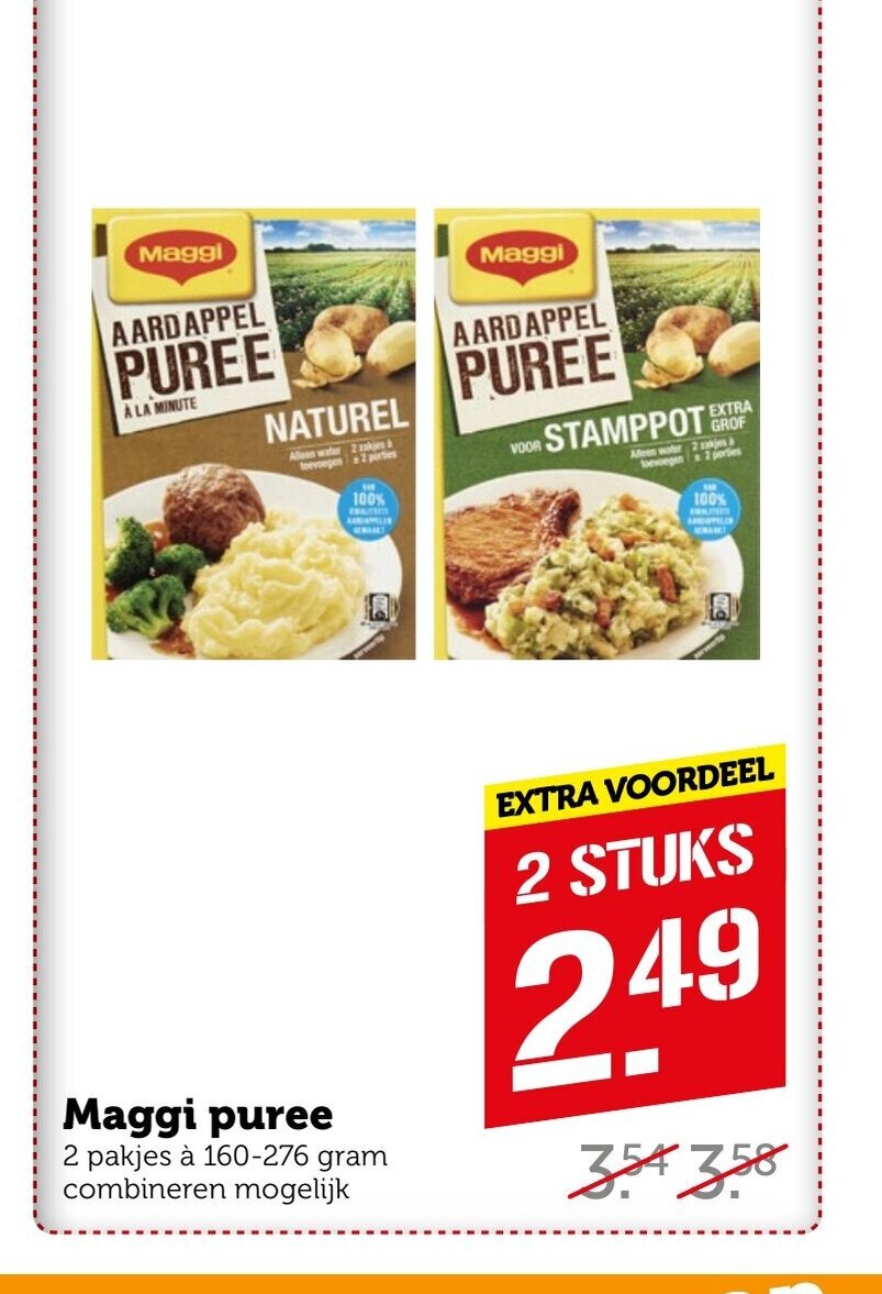 Maggi puree 2 pakjes a 160-276 gram aanbieding bij Coop
