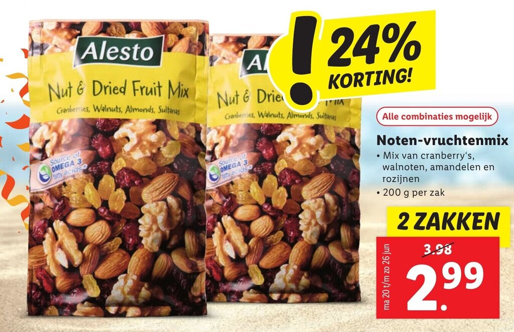 Alesto Noten-vruchtenmix 200 g aanbieding bij Lidl