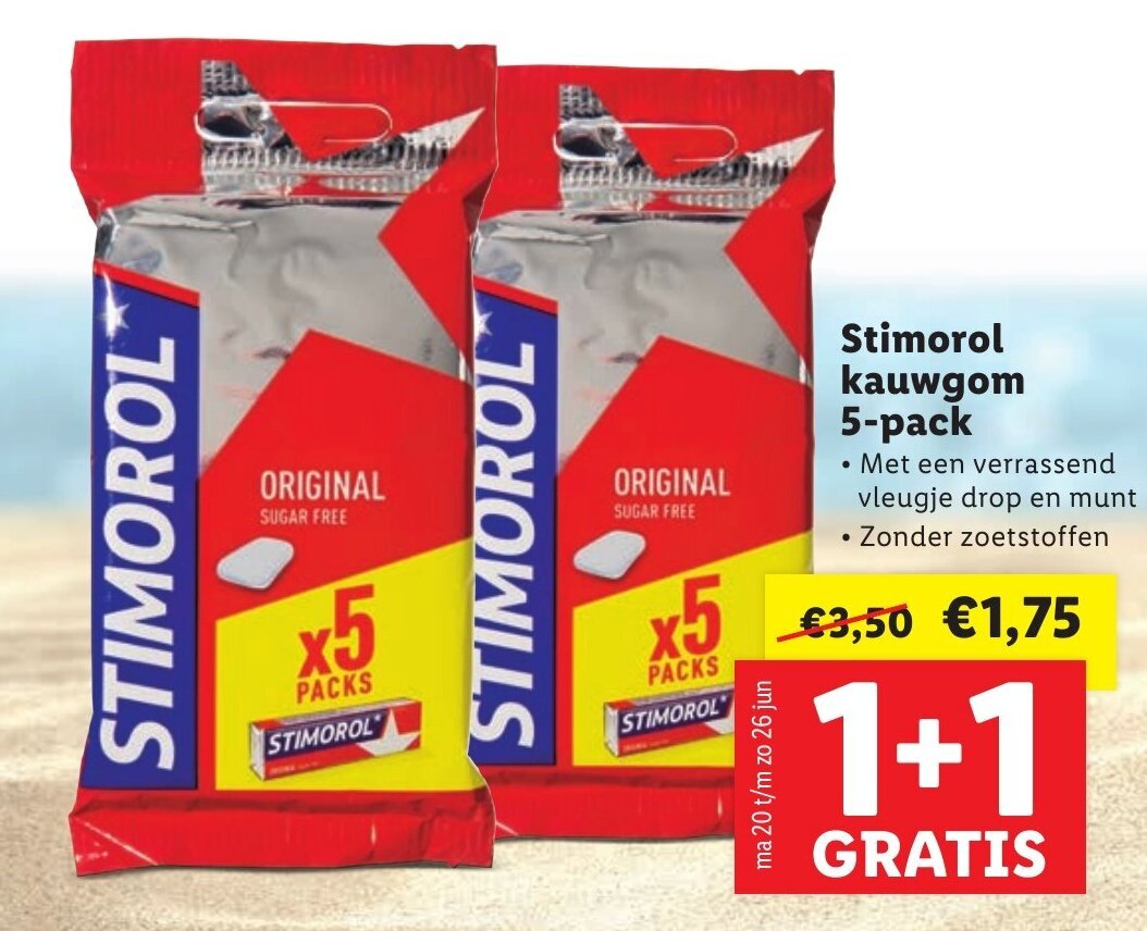 Stimorol kauwgom 5-pack aanbieding bij Lidl