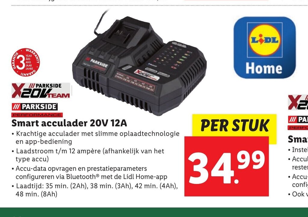 Smart acculader 20V 12A per stuk aanbieding bij Lidl