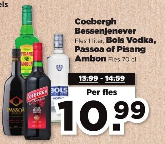 Coebergh bessenjenever 1 liter, bols vodka, passoa of pisang ambon 70cl ...