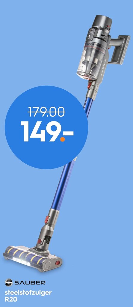 Sauber Steelstofzuier R20 aanbieding bij Blokker