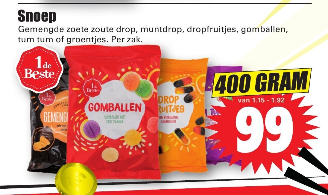Snoep 400 gram aanbieding bij Dirk