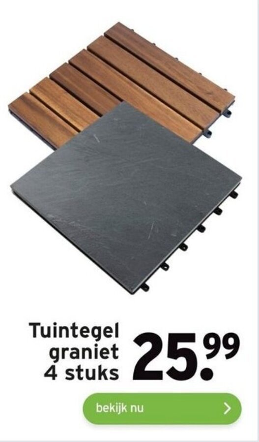 Tuintegel graniet 4 stuks aanbieding bij GAMMA