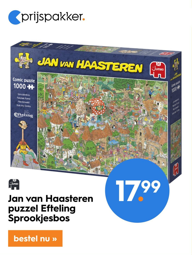 Jan Van Haasteren Puzzel Sprookjesbos aanbieding bij Blokker