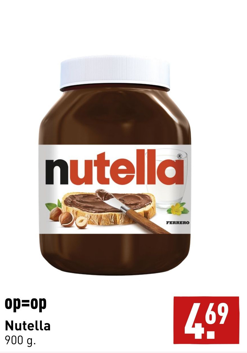 Nutella 900 g. aanbieding bij ALDI