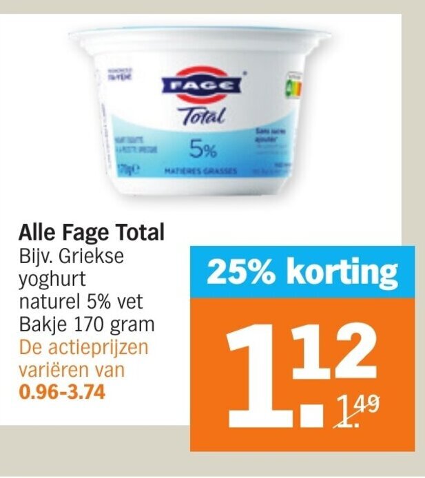 Fage Total aanbieding bij Albert Heijn