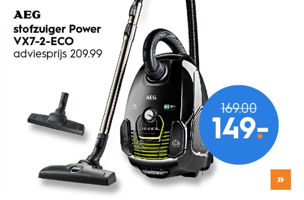 AEG VX7-2-ECO stofzuiger Power zwart 650W aanbieding bij Blokker