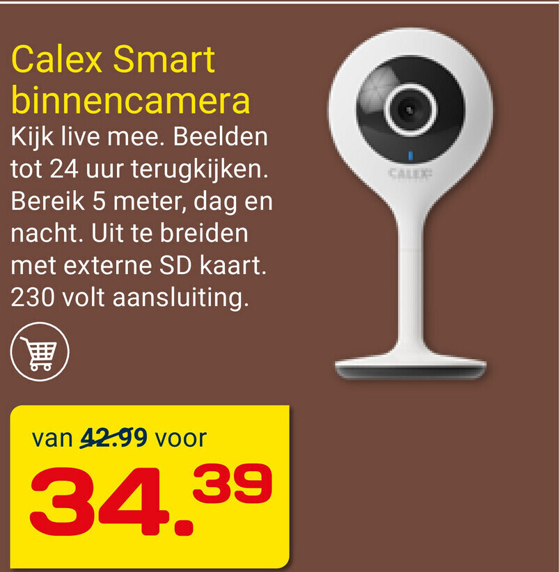 Calex Smart binnencamera aanbieding bij Kluswijs