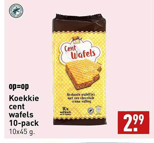Koekkie Cent Wafels 10-pack aanbieding bij ALDI