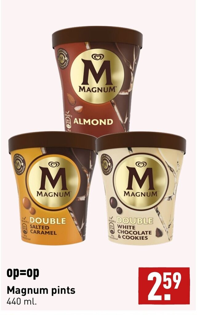 Magnum pints 440ml aanbieding bij ALDI