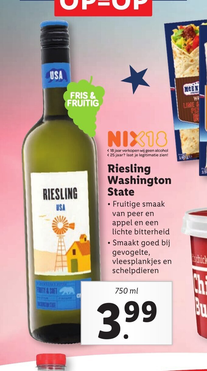 Riesling Washington State 750 ml aanbieding bij Lidl