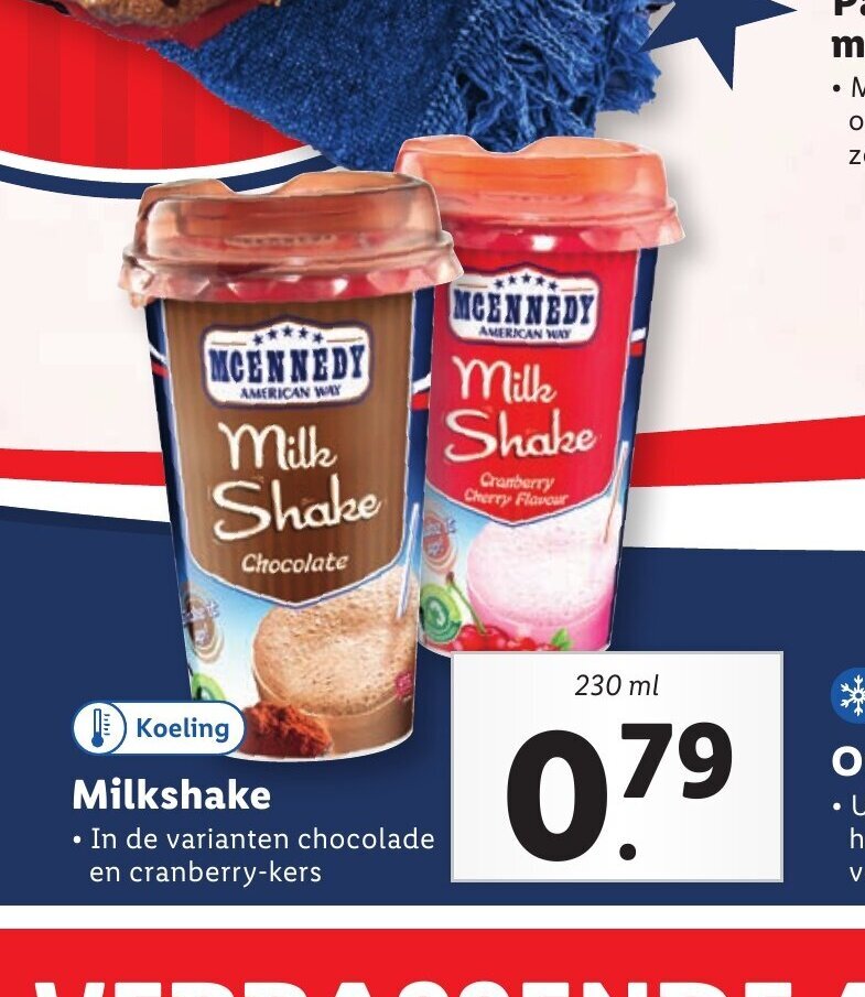 Koeling Milkshake 230 ml aanbieding bij Lidl