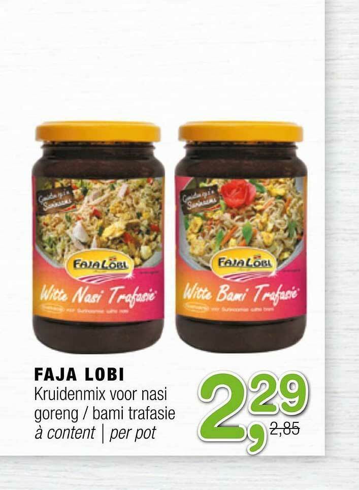 Faja Lobi Kruidenmix Voor Nasi Goreng - Bami Trafasie aanbieding bij ...