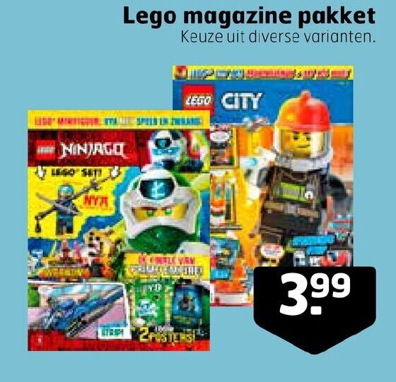 Lego magazine pakket aanbieding bij Trekpleister