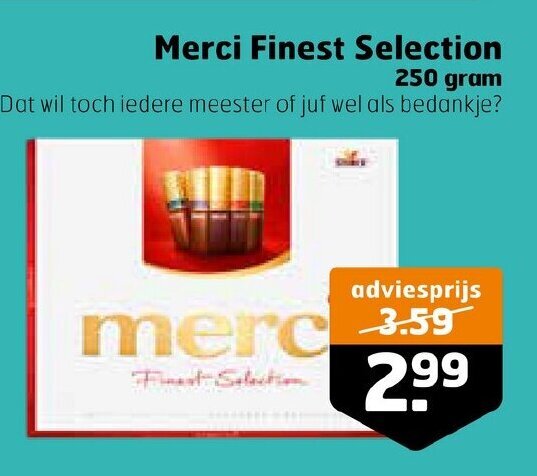 Merci finest selection 250g aanbieding bij Trekpleister