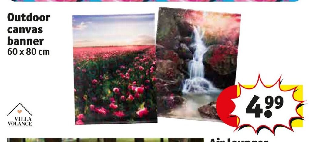 Villa Volance Outdoor canvas banner 60x80 cm aanbieding bij Kruidvat