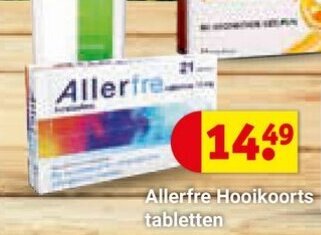 Allerfre Hooikoorts tabletten aanbieding bij Kruidvat