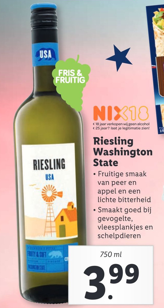 Riesling Washington State aanbieding bij Lidl