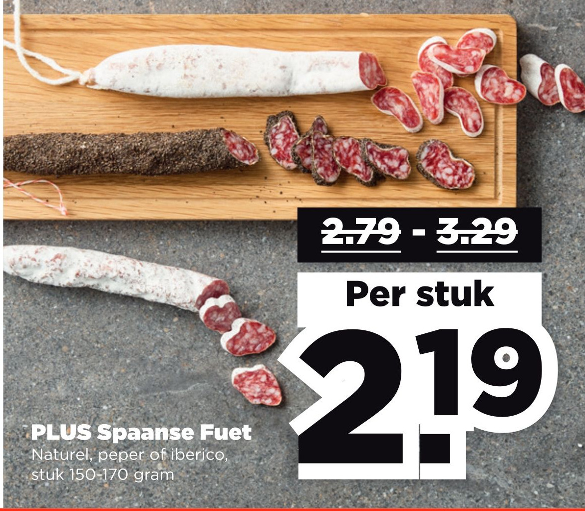PLUS Spaanse Fuet aanbieding bij PLUS