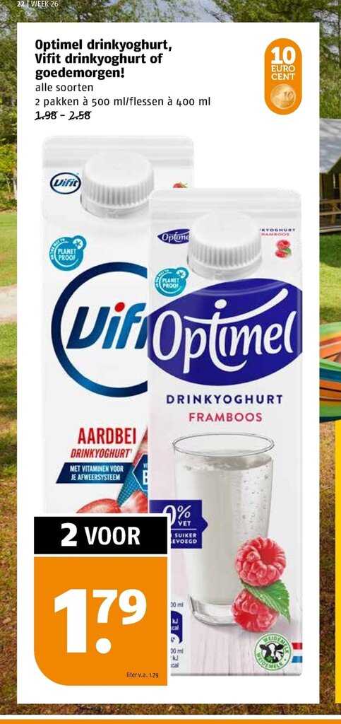 Optimel drinkyoghurt, Vifit drinkyoghurt of goedemorgen! alle soorten 2 ...