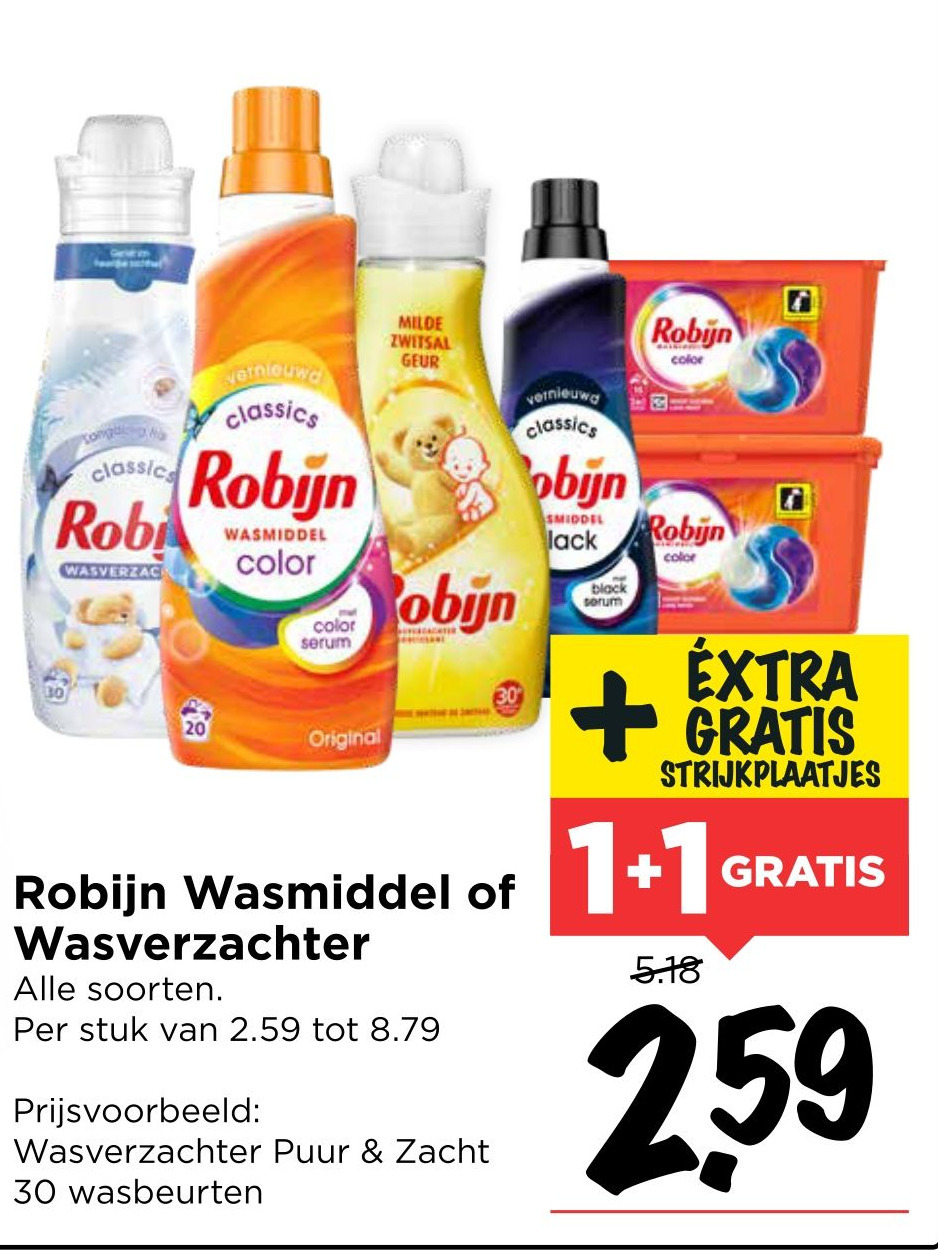 Robijn Wasmiddel of Wasverzachter aanbieding bij Vomar