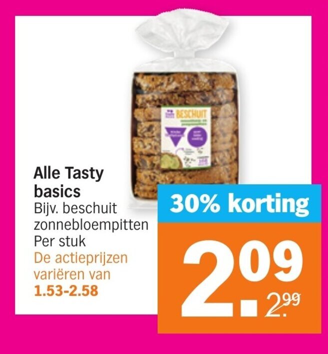 Alle Tasty basics per stuk aanbieding bij Albert Heijn