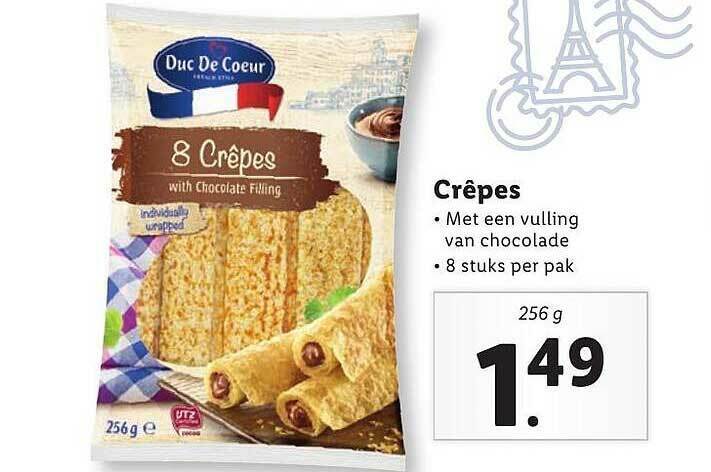 Duc de coeur crêpes 256 g aanbieding bij Lidl
