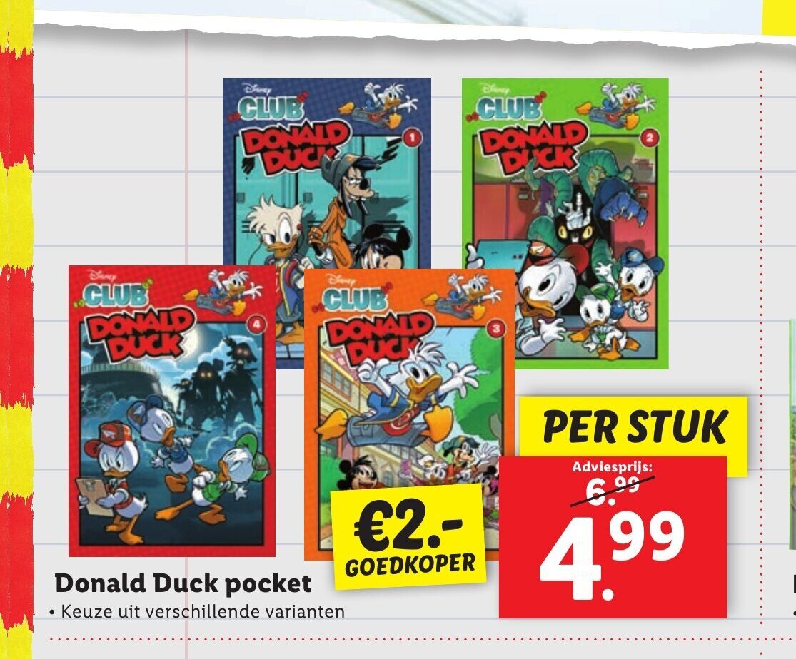 Donald Duck pocket aanbieding bij Lidl