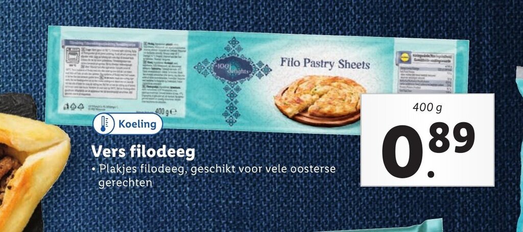 Koeling Vers filodeeg 400 g aanbieding bij Lidl