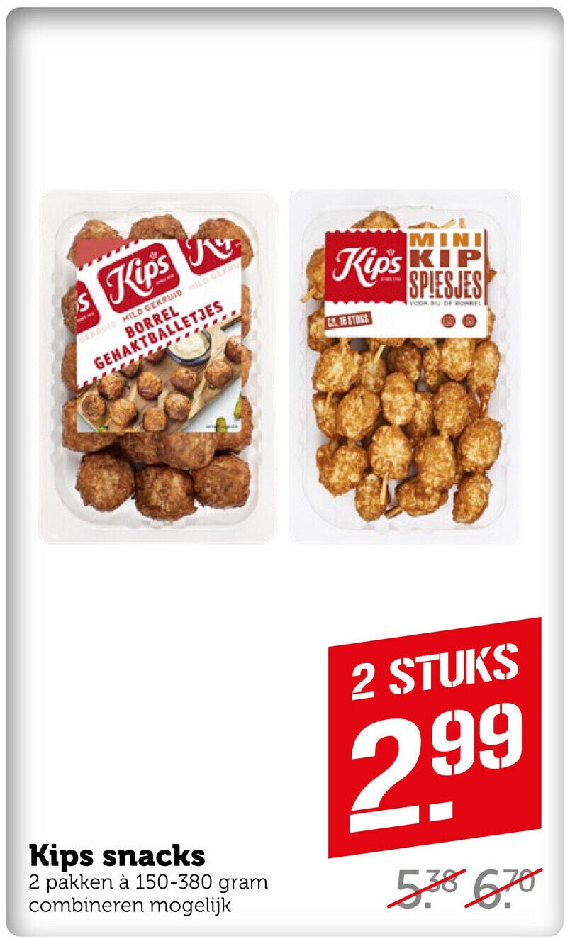 Kips snacks 150-380 gram aanbieding bij Coop